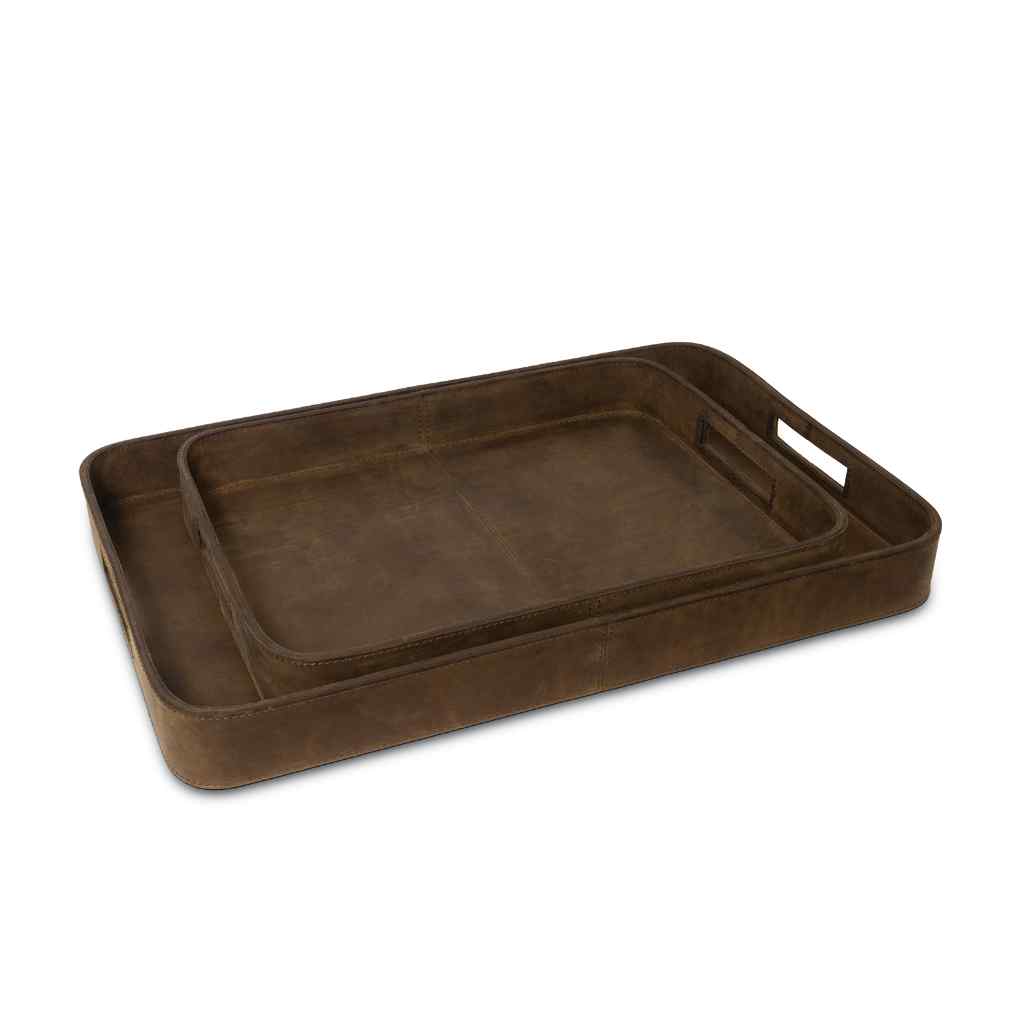 Buy Derby Rectangle Leather Tray Set | Gingerwood Design – Gingerwood Adorn